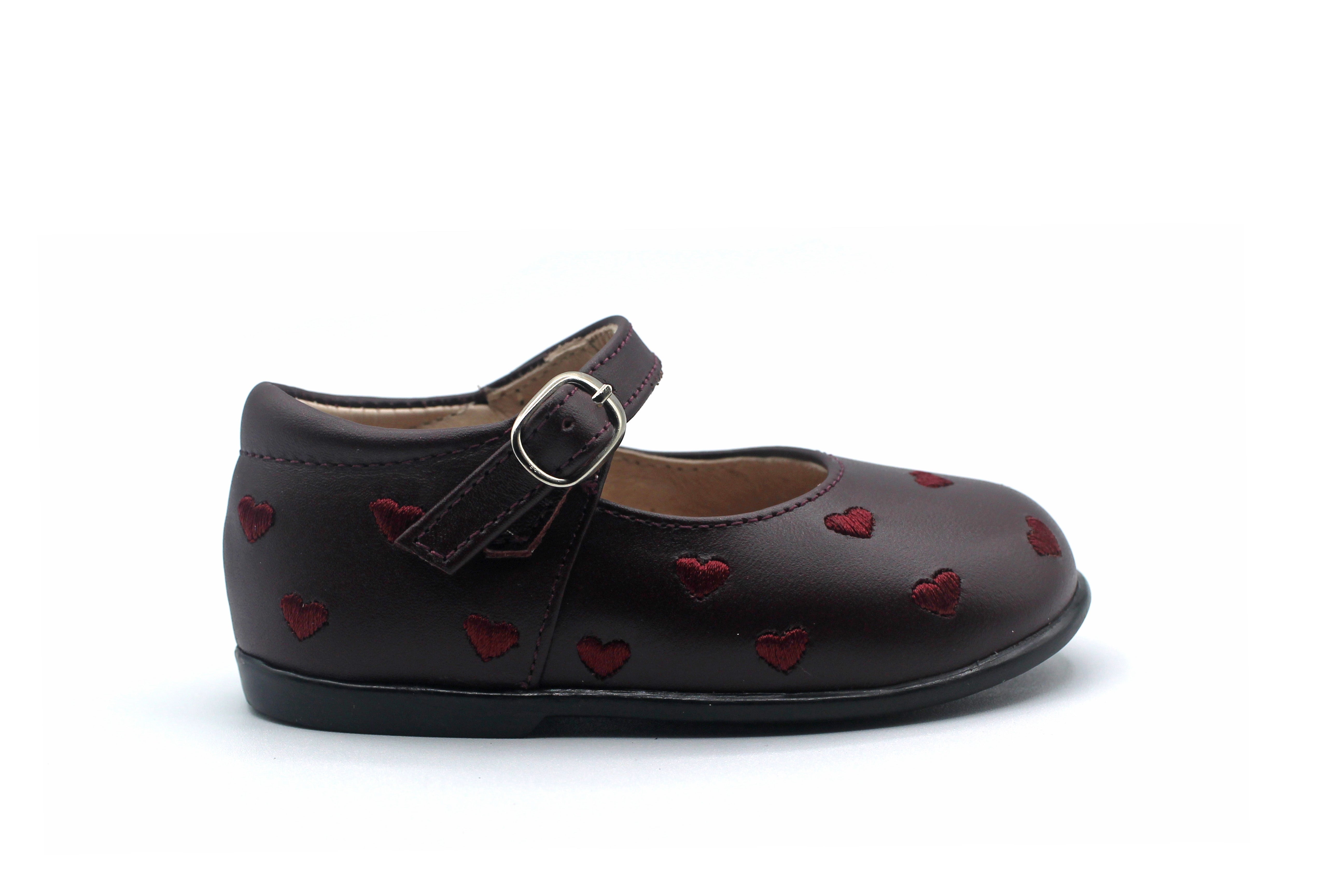 Don Louis Burgundy Baby Hearts Mary Jane – Hal Outlet