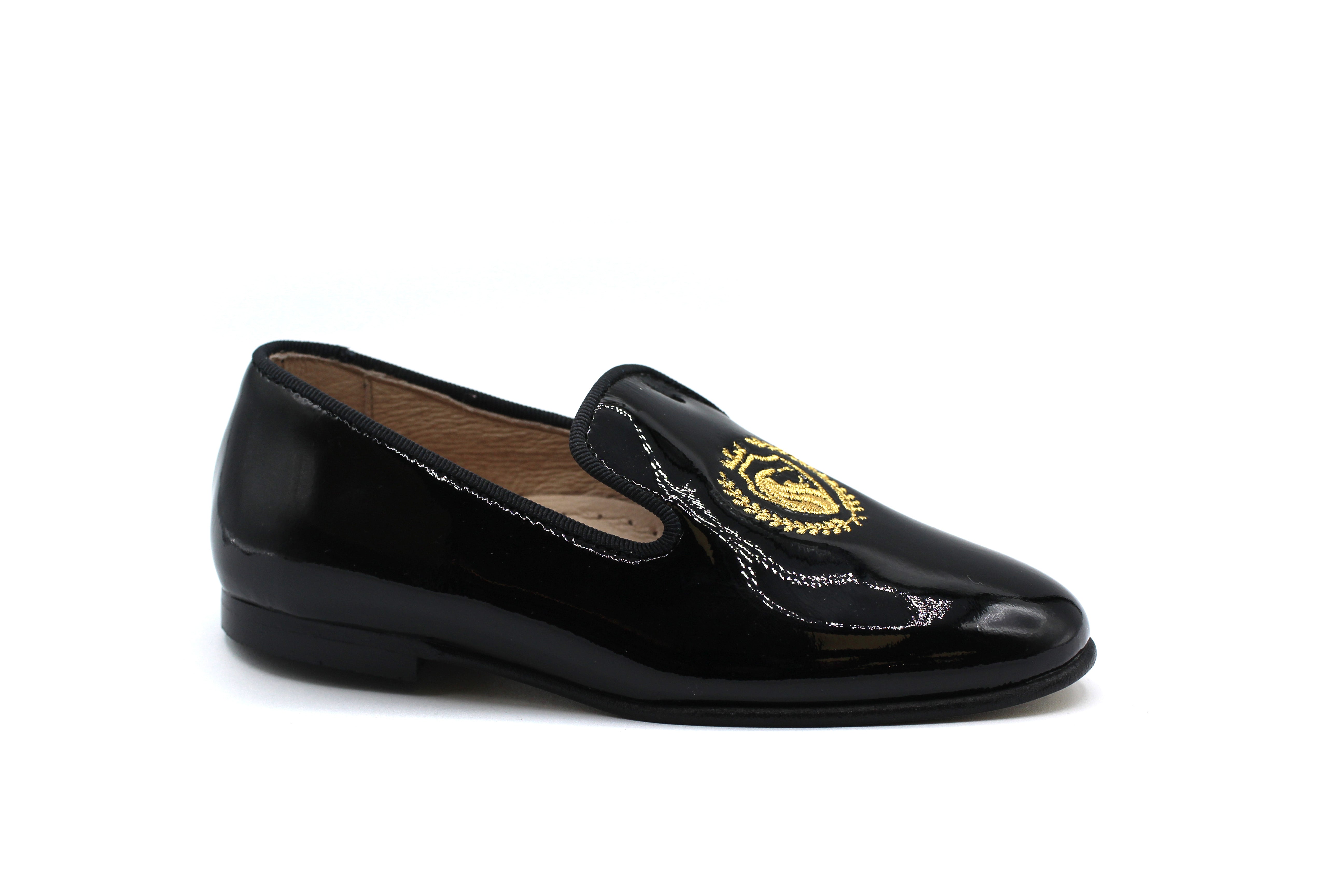 Don Louis Black Patent Crest smoking Shoe – Hal Outlet