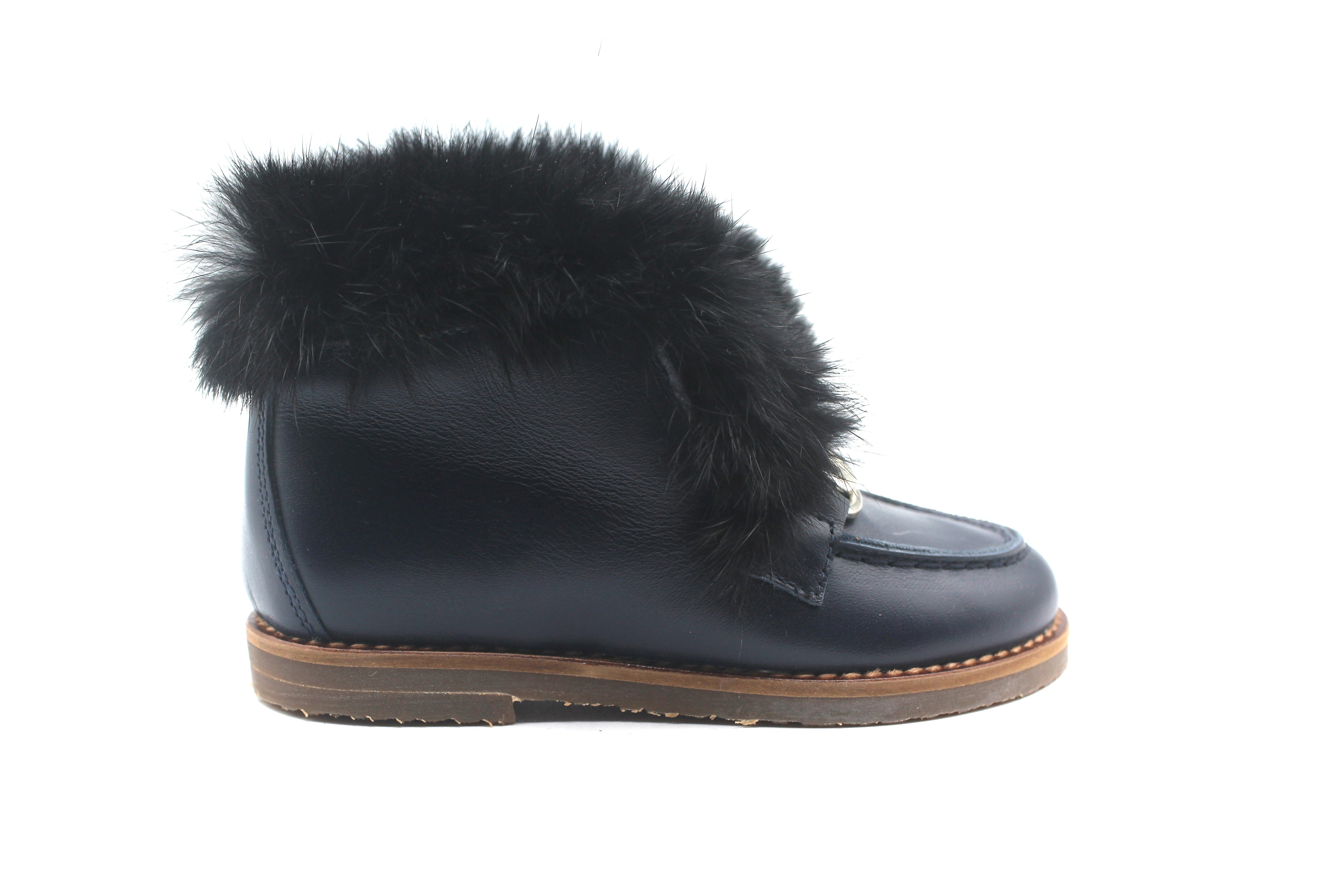 Don Louis Dark Navy Fur Chain Bootie – Hal Outlet
