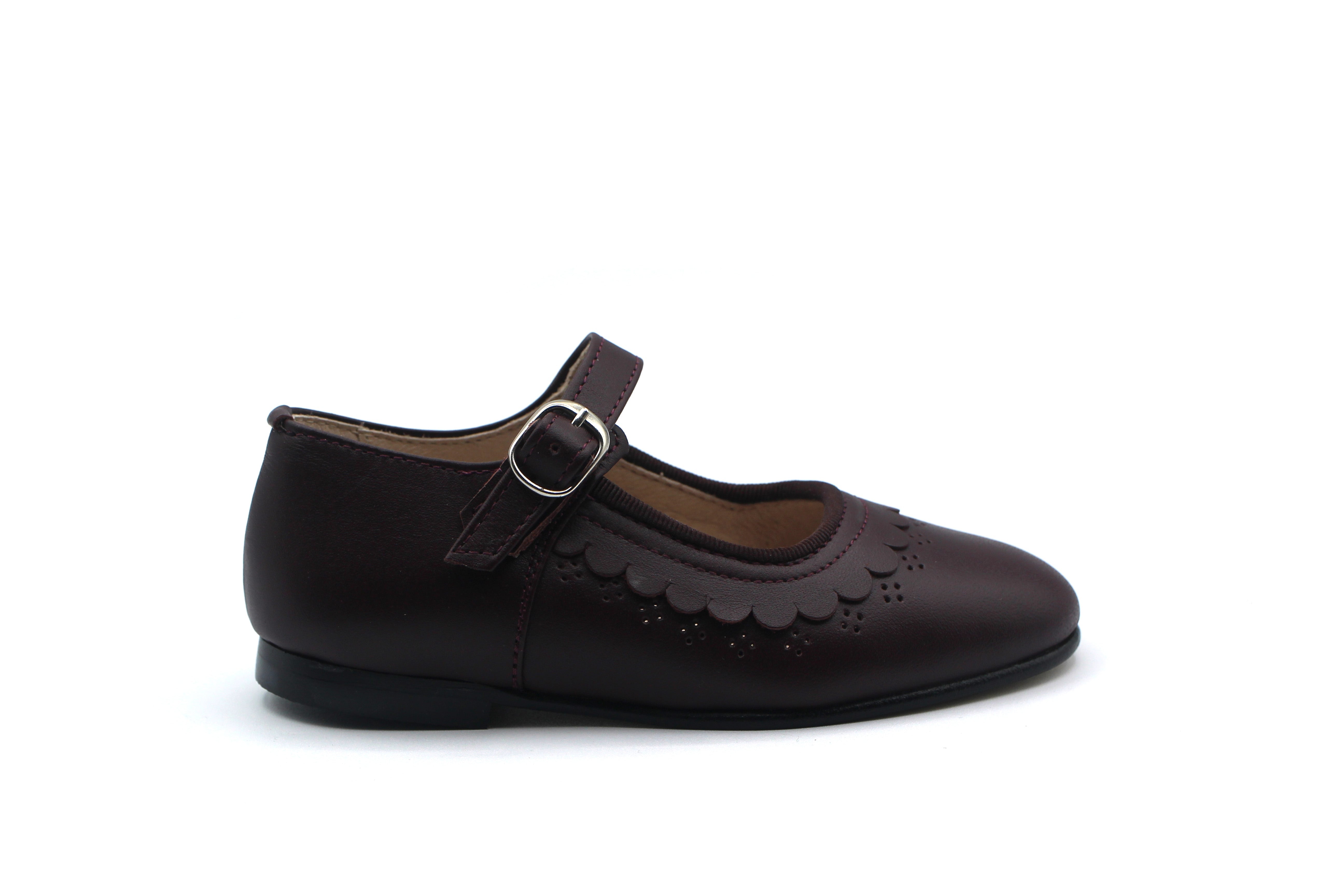 Don Louis Burgundy Scalloped Mary Jane – Hal Outlet