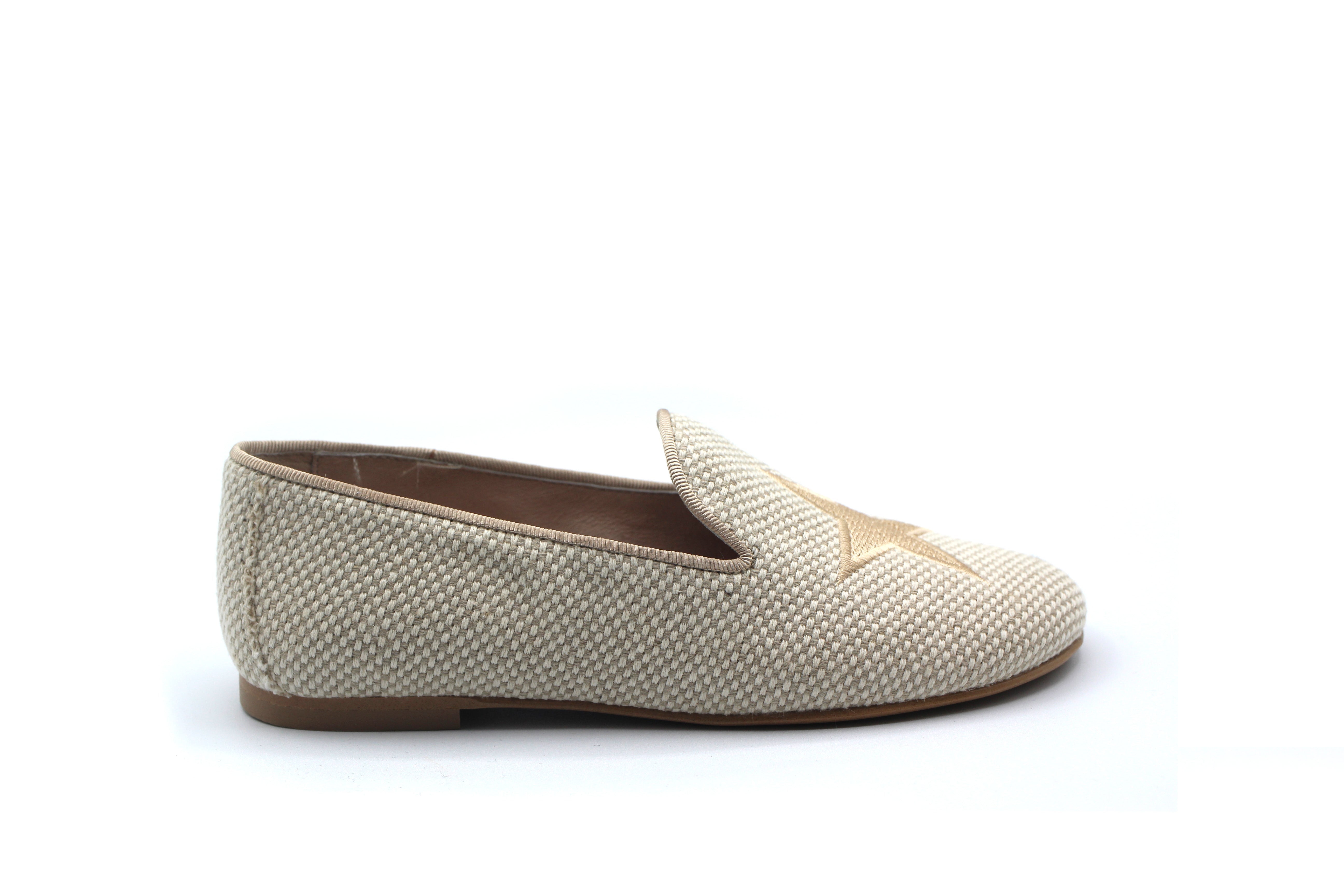 Don Louis Beige Linen Star Smoking Shoe – Hal Outlet
