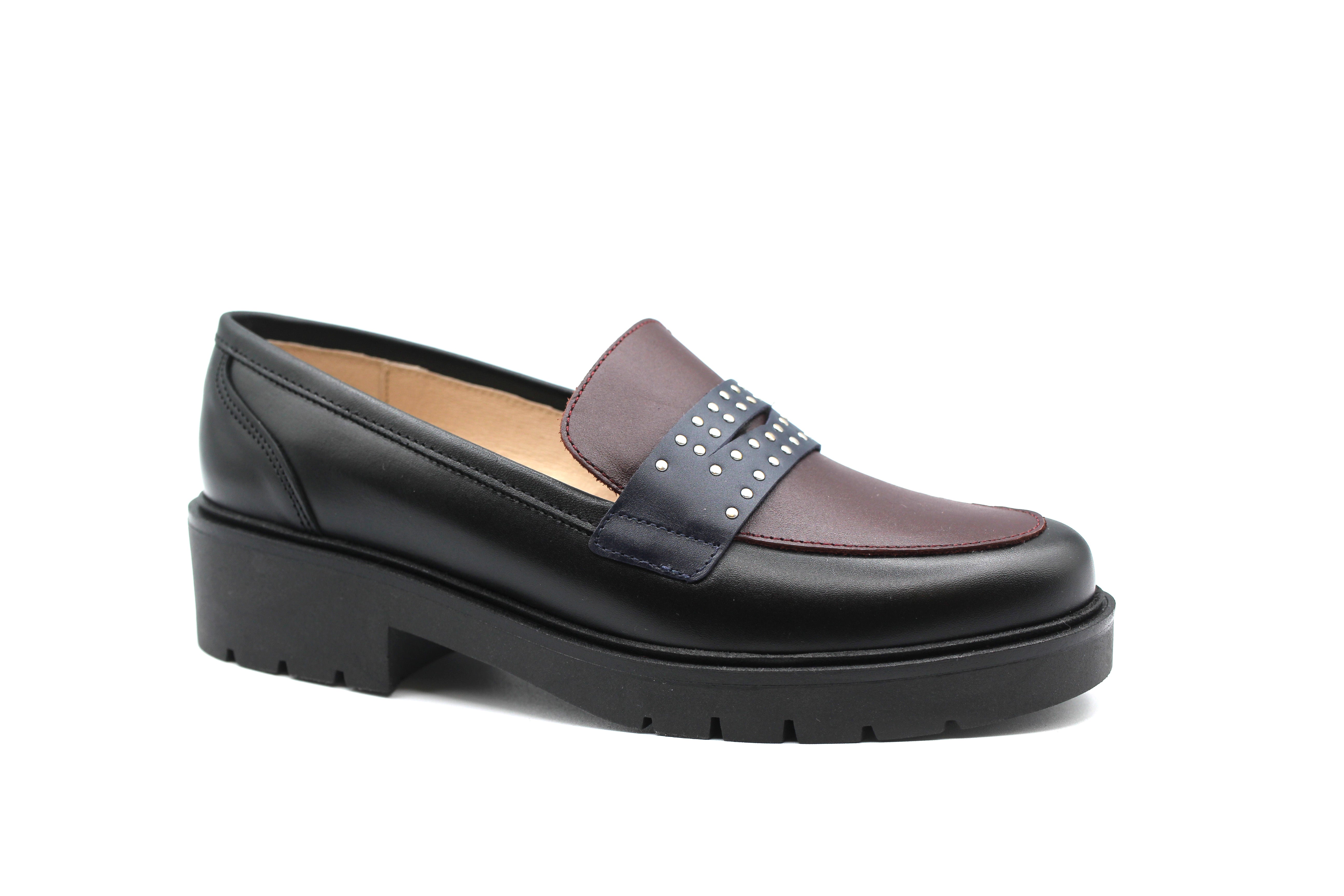 Valencia Black Maroon Navy Chunky Penny Loafer – Hal Outlet