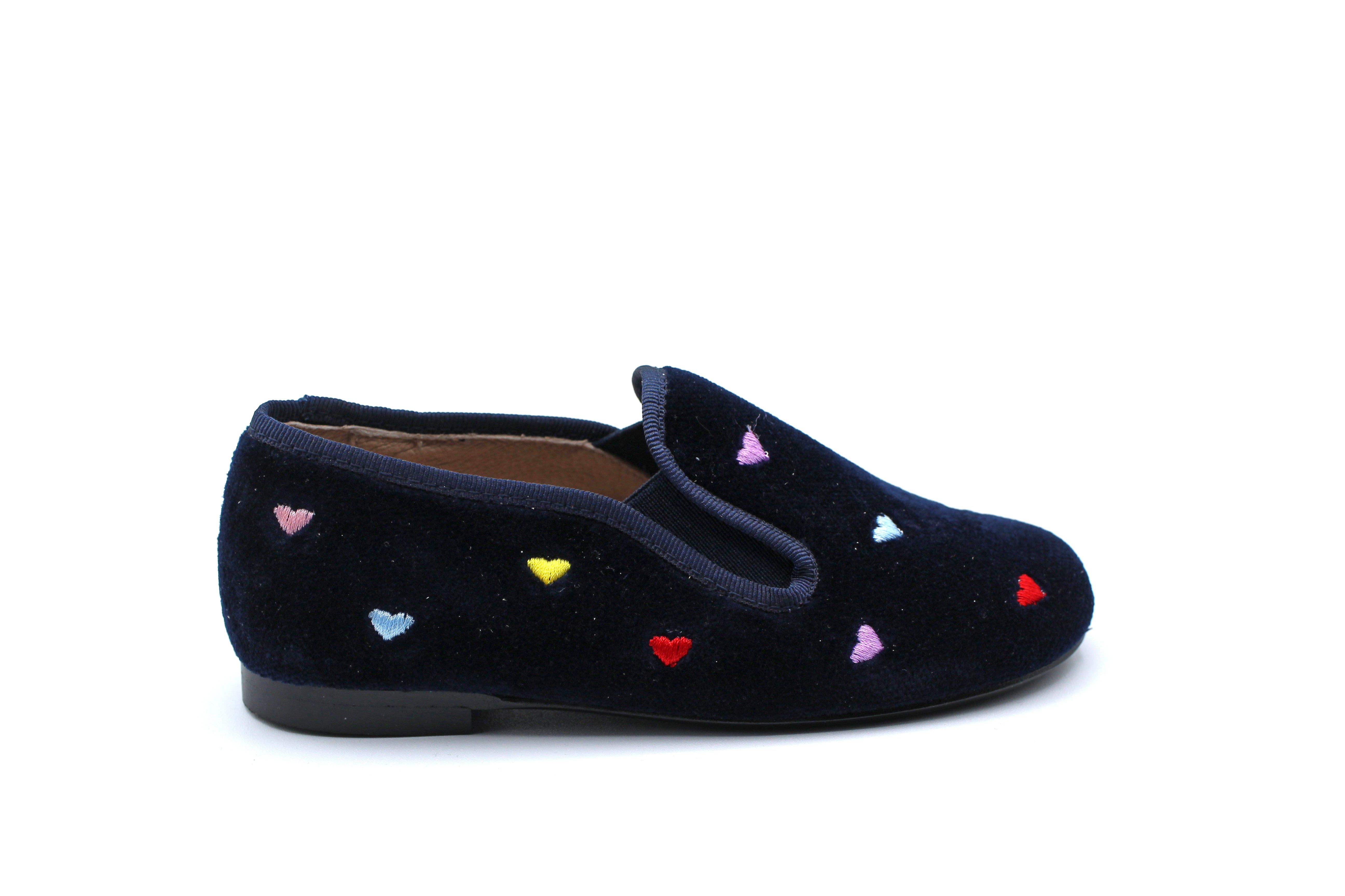 Don Louis Navy Velvet Color Hearts Smoking Shoe – Hal Outlet