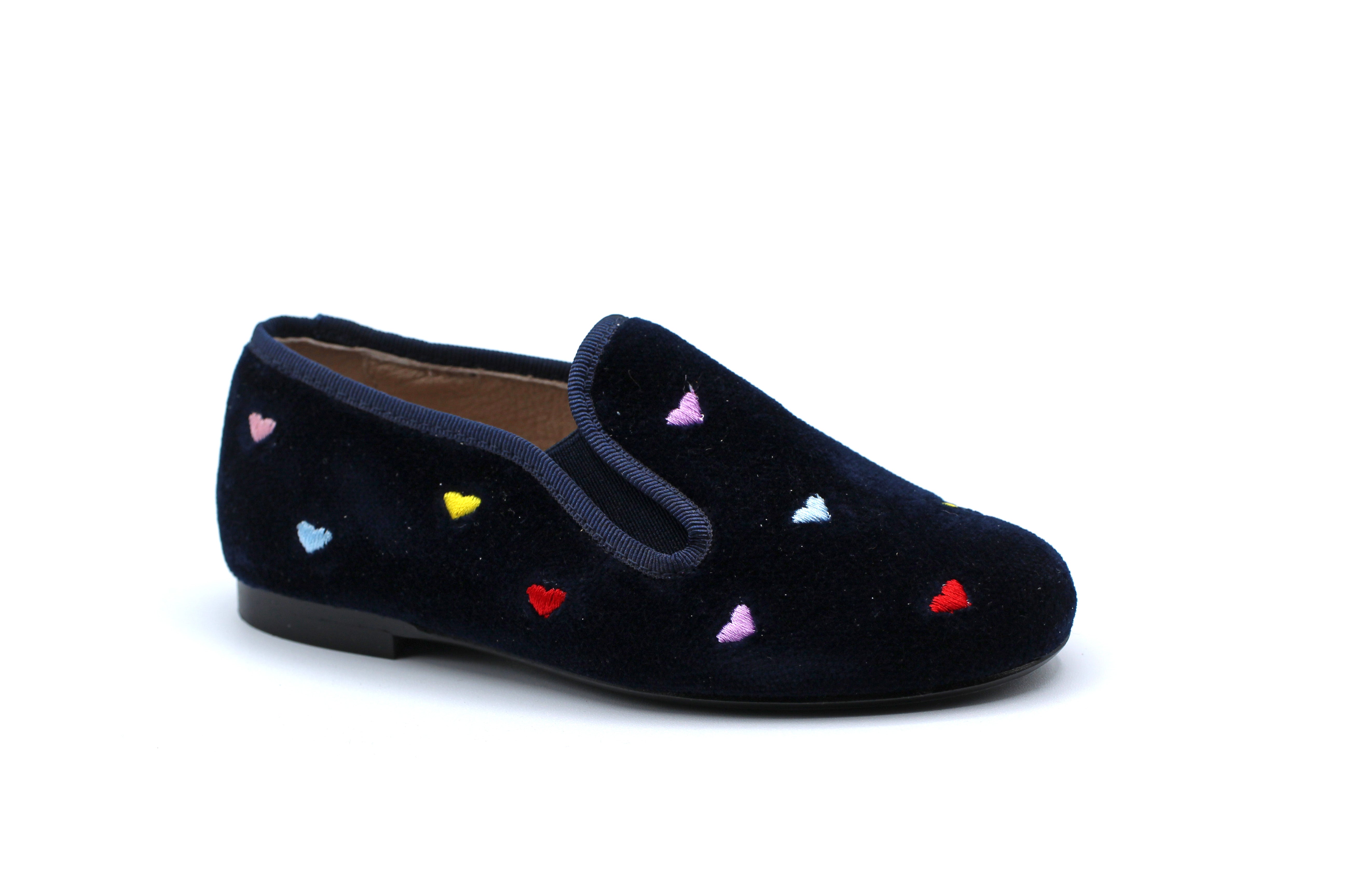 Don Louis Navy Velvet Color Hearts Smoking Shoe – Hal Outlet