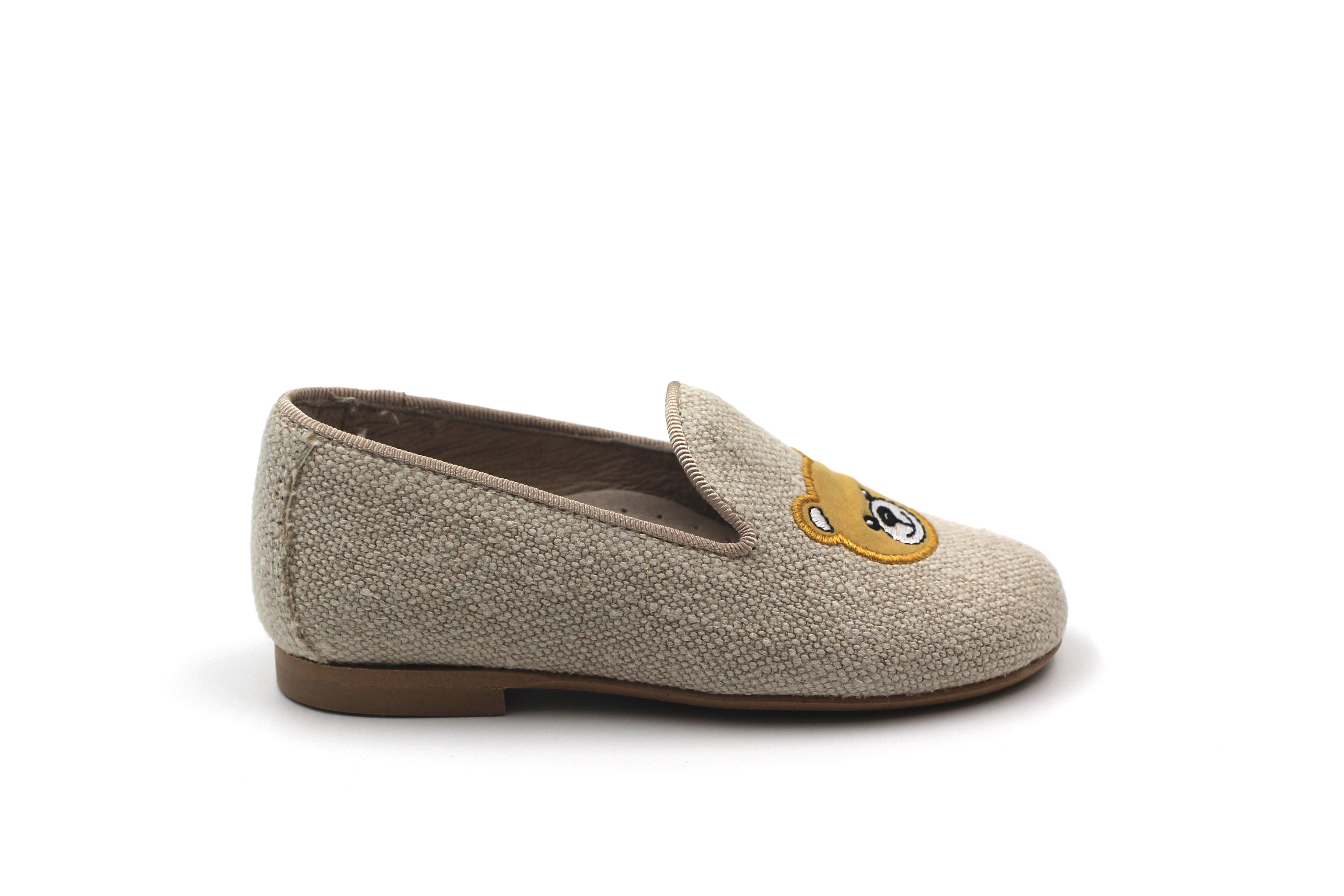 Don Louis Beige Linen Smoking Shoe with Bear – Hal Outlet